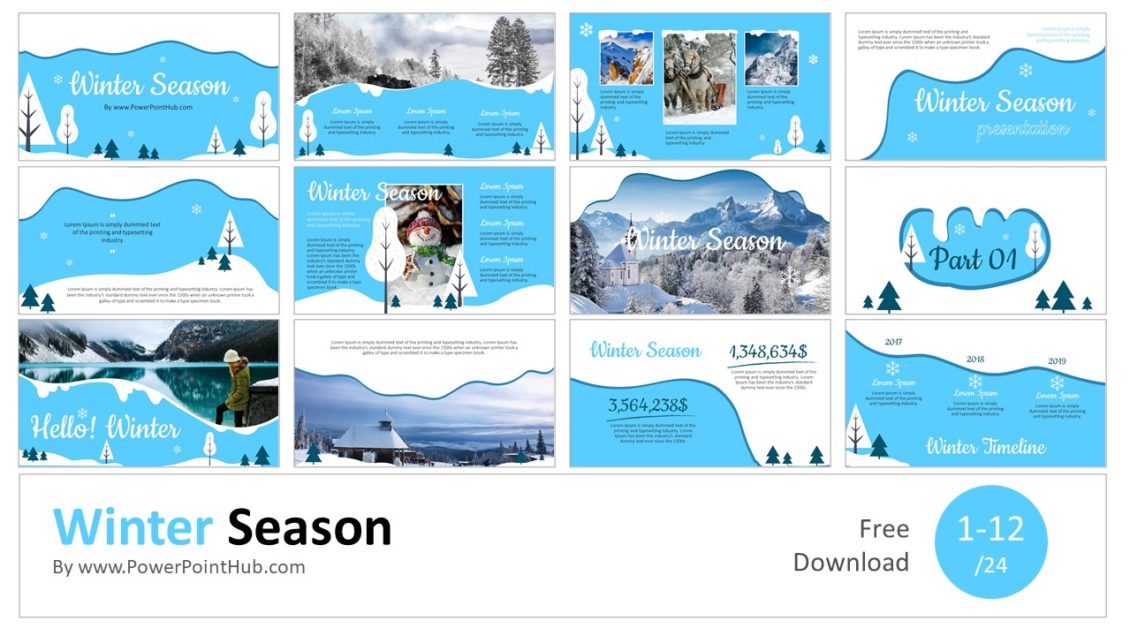 Winter Season template for PowerPoint , Google Slides