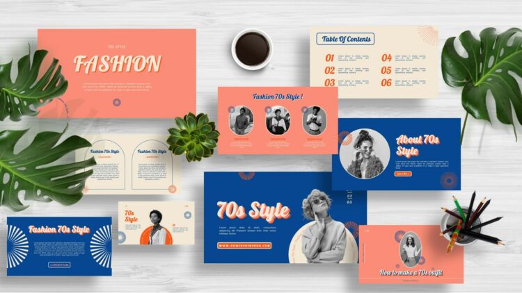 ฟรีดาวน์โหลดพาวเวอร์พอยเทมเพลตแฟชั่นยุค 70