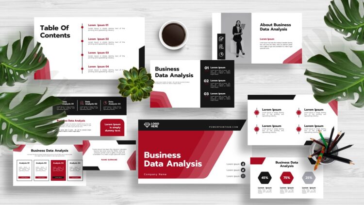 Free Business Data Analysis Presentation Template – PowerPoint and Canva